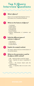 Top 20 jQuery Interview Questions and Answers for Experienced(Download Free PDF) - errorsea